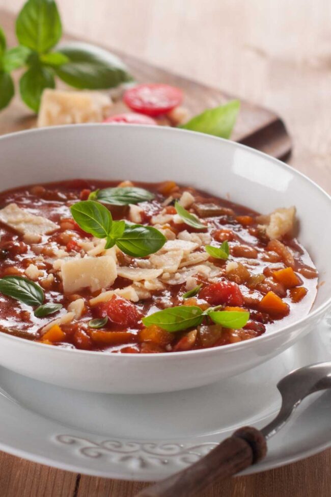 Simple Summer Minestrone Soup Recipe by Ina Garten - Wonder Dining 50