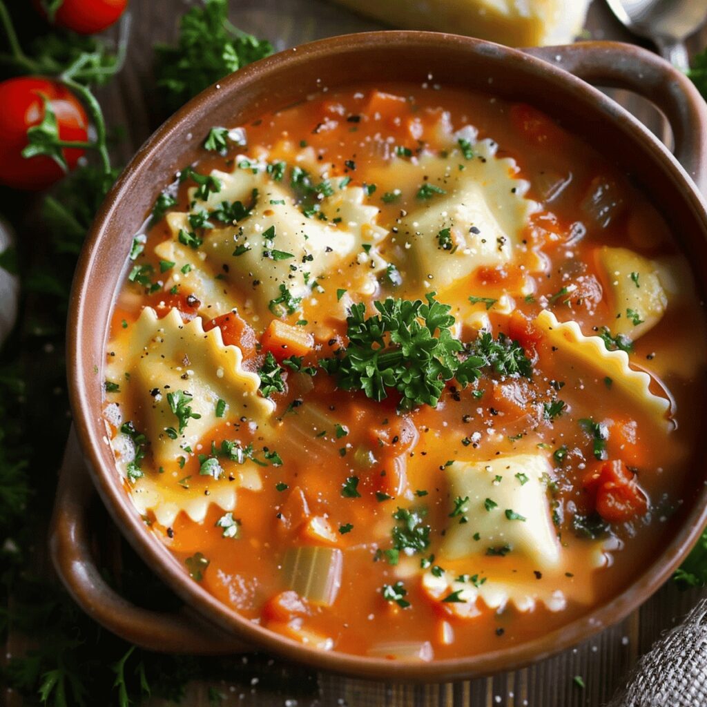 Hearty Cheesy Ravioli Vegetable Soup Recipe for Cozy Nights - Wonder ...