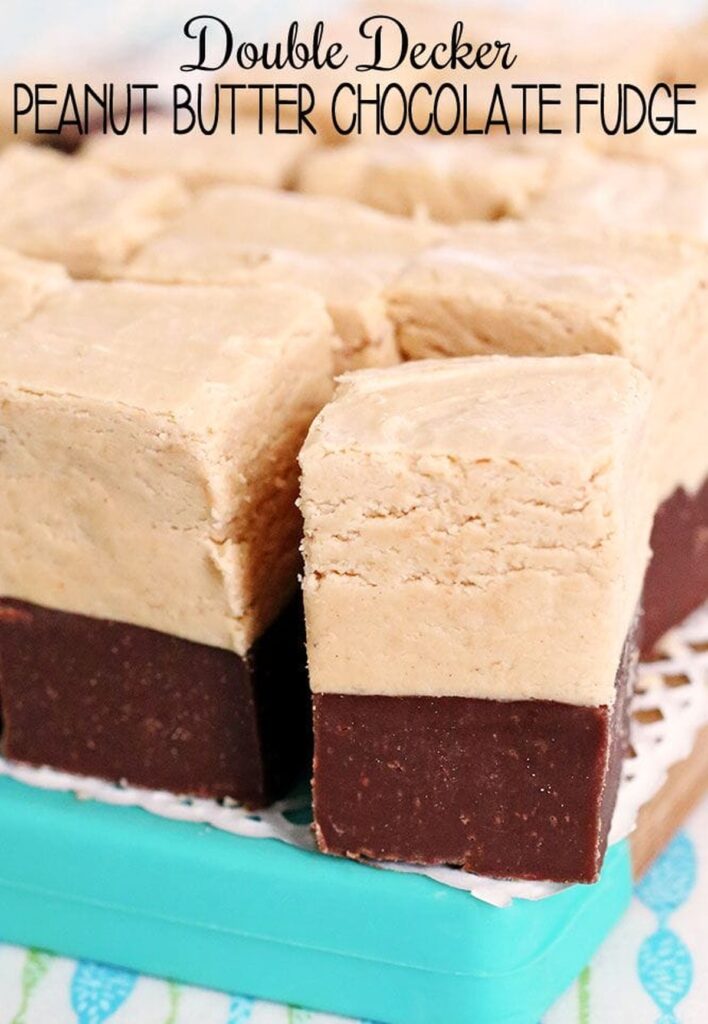 Dreamy Double Decker Peanut Butter Chocolate Fudge Recipe - Wonder ...