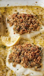 Simple Ina Garten Baked Cod Recipe with Garlic Herb Ritz Crumbs ...